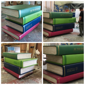 Giant stack of books prop - ICA Creation